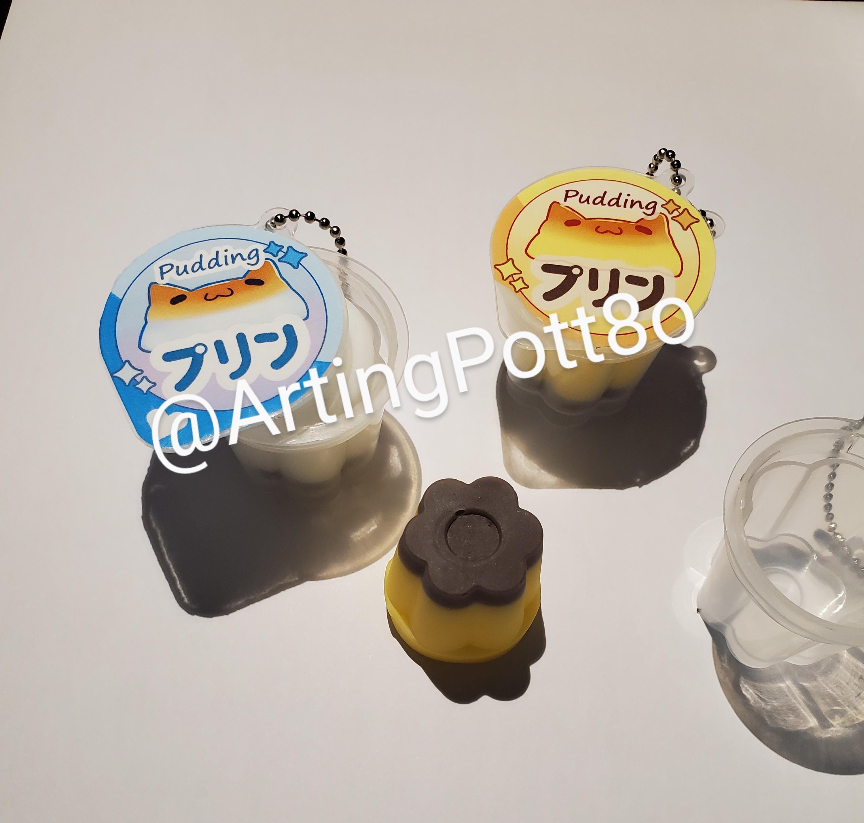 Cat Pudding Keychains - Removable Vanilla Scented Squishy Charm - Etsy