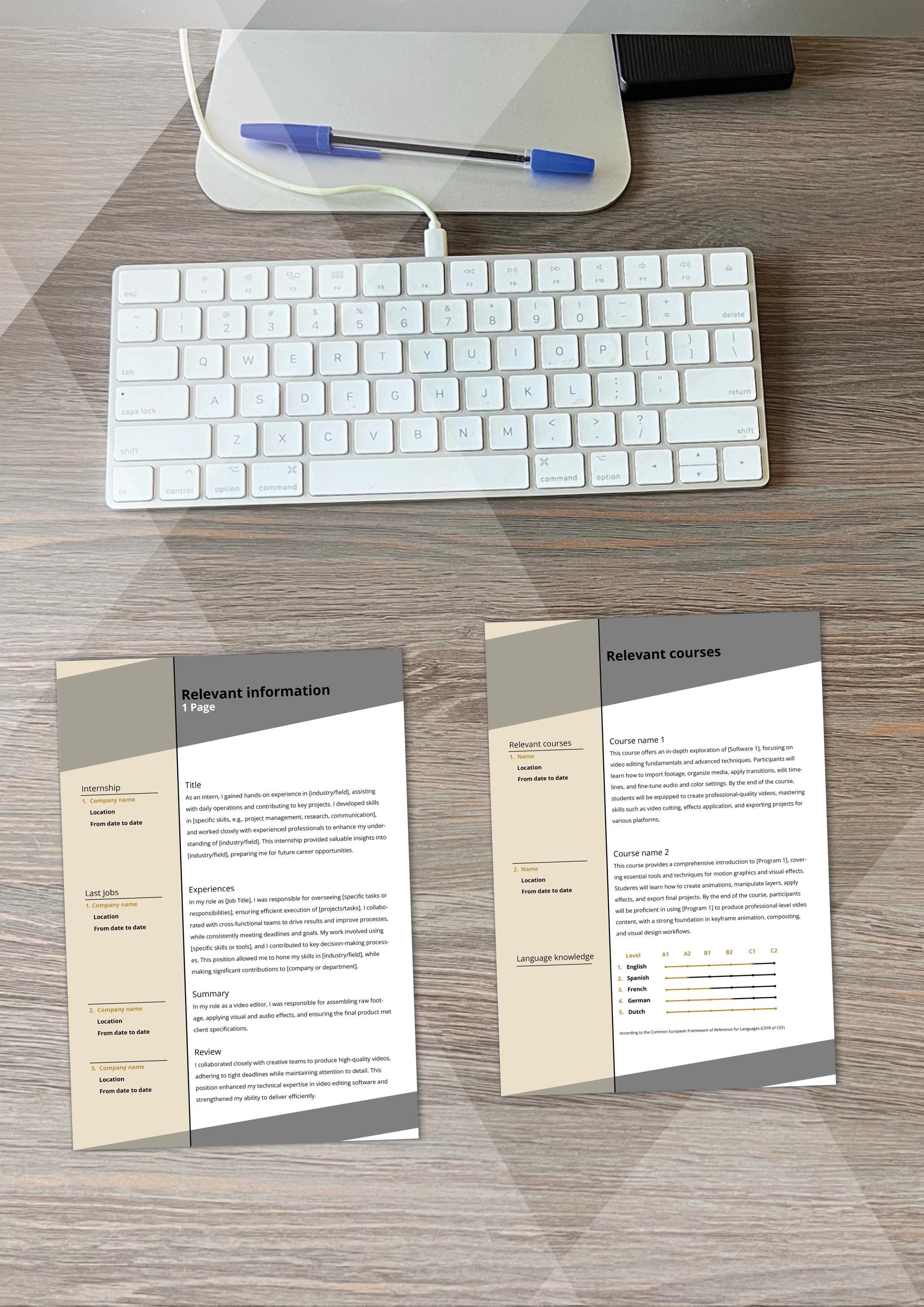Resume Template and Application Letter in Microsoft Word and Adobe ...