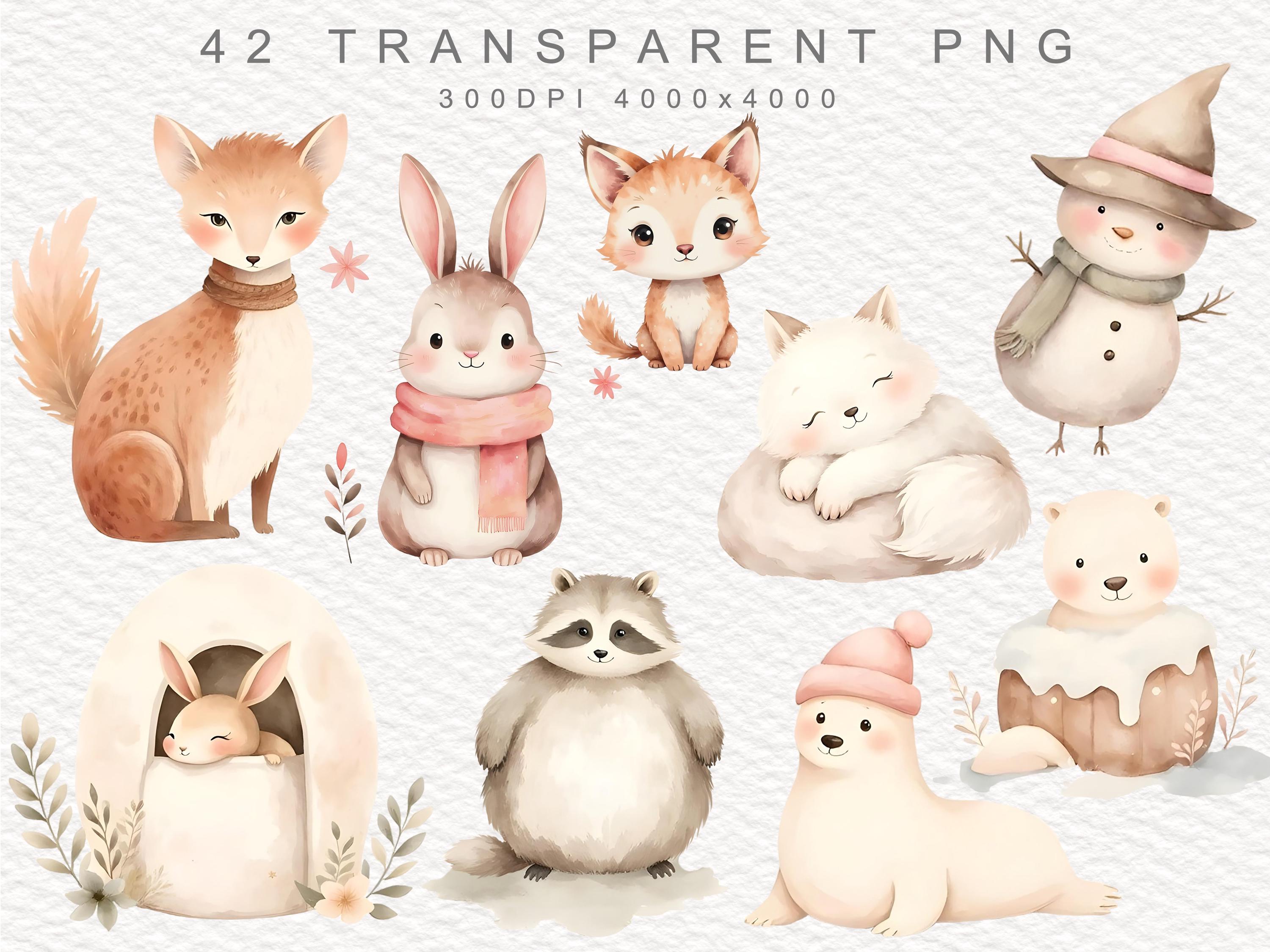 Vanilla Woodland Animals, 42 Watercolor Forest Animals PNG, Forest ...