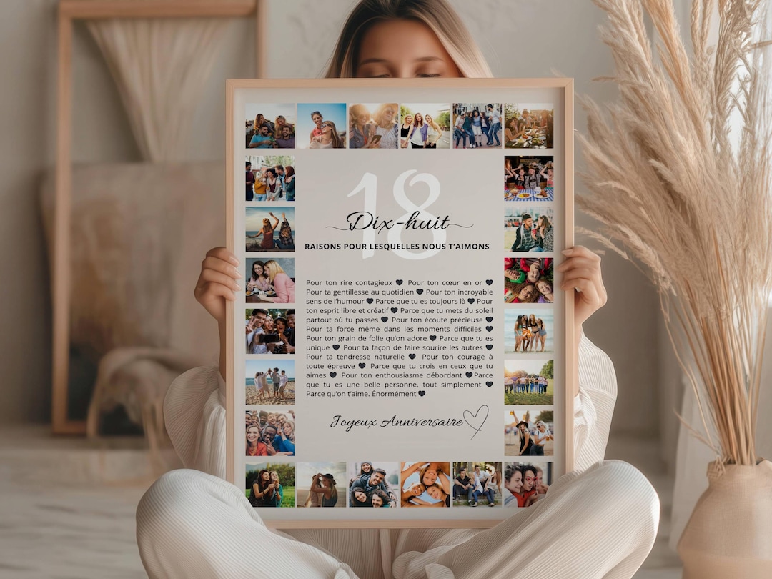 Personalized 18th Birthday Poster With Photos, 18th Birthday Gift Idea ...