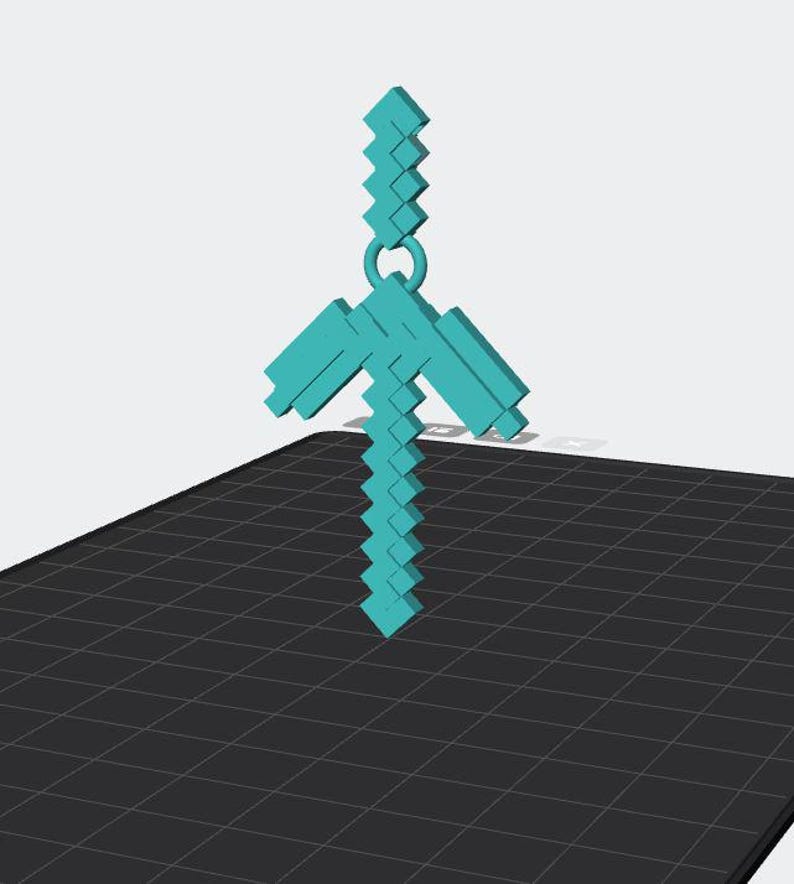 Minecraft Pickaxe Pendant STL File – 3D Printable Necklace Charm ...