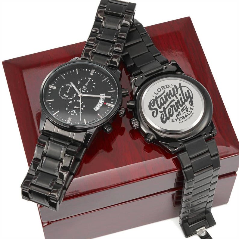 Christian Watch Jonathan Edwards Stamp Eternity Engraved Black ...