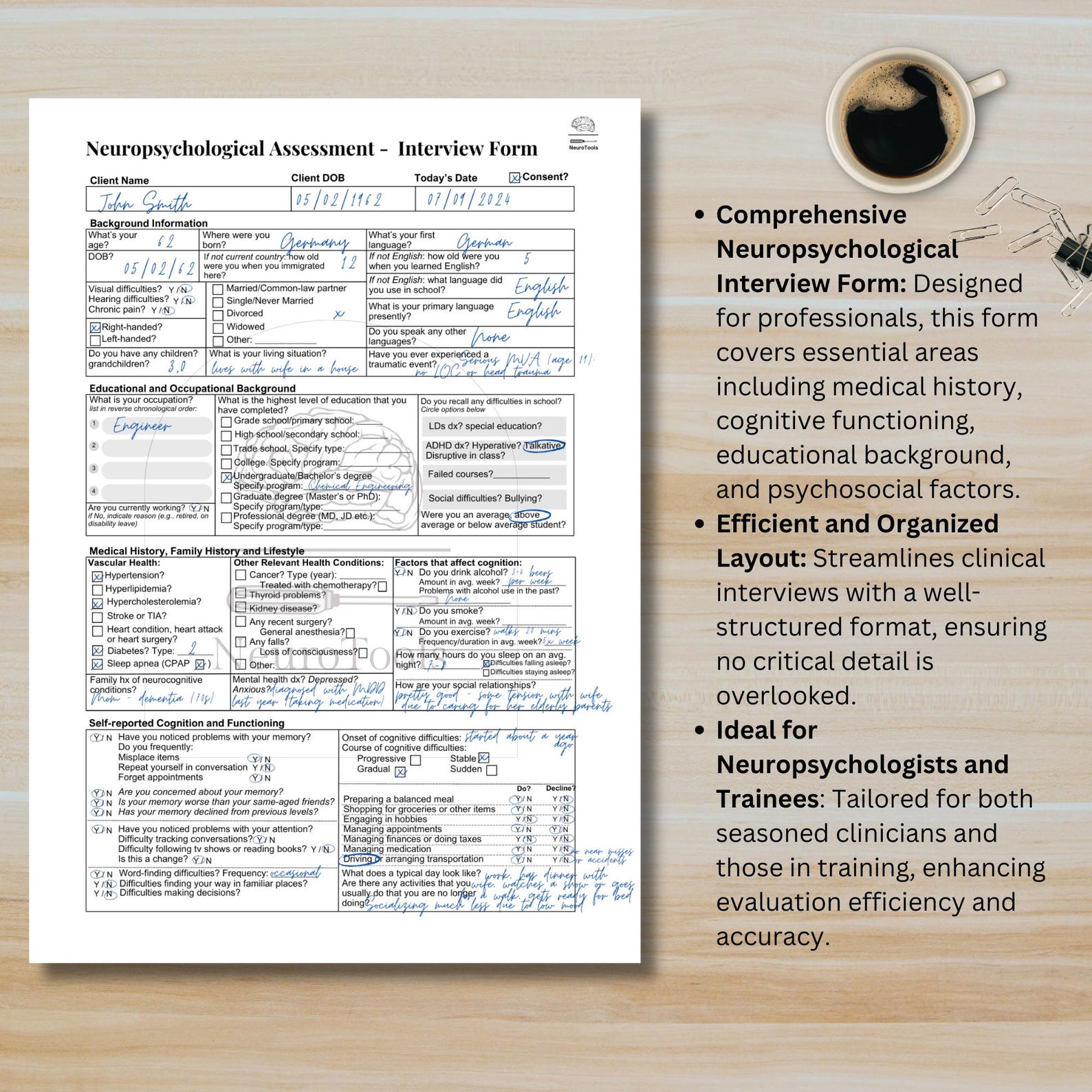 Cognitive Assessment BUNDLE (clinical Interview Guide and Interview ...