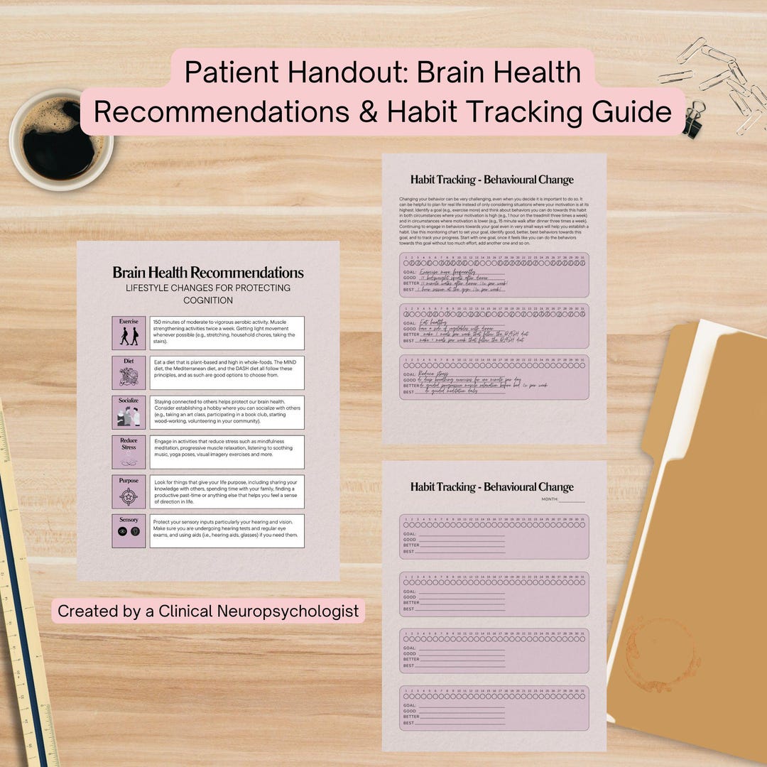 Patient Handout: Brain Health Recommendations and Behavioral Change ...