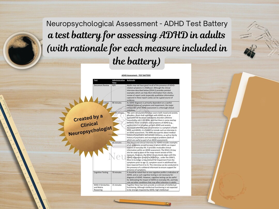 ADHD Assessment Test Battery - Etsy Australia