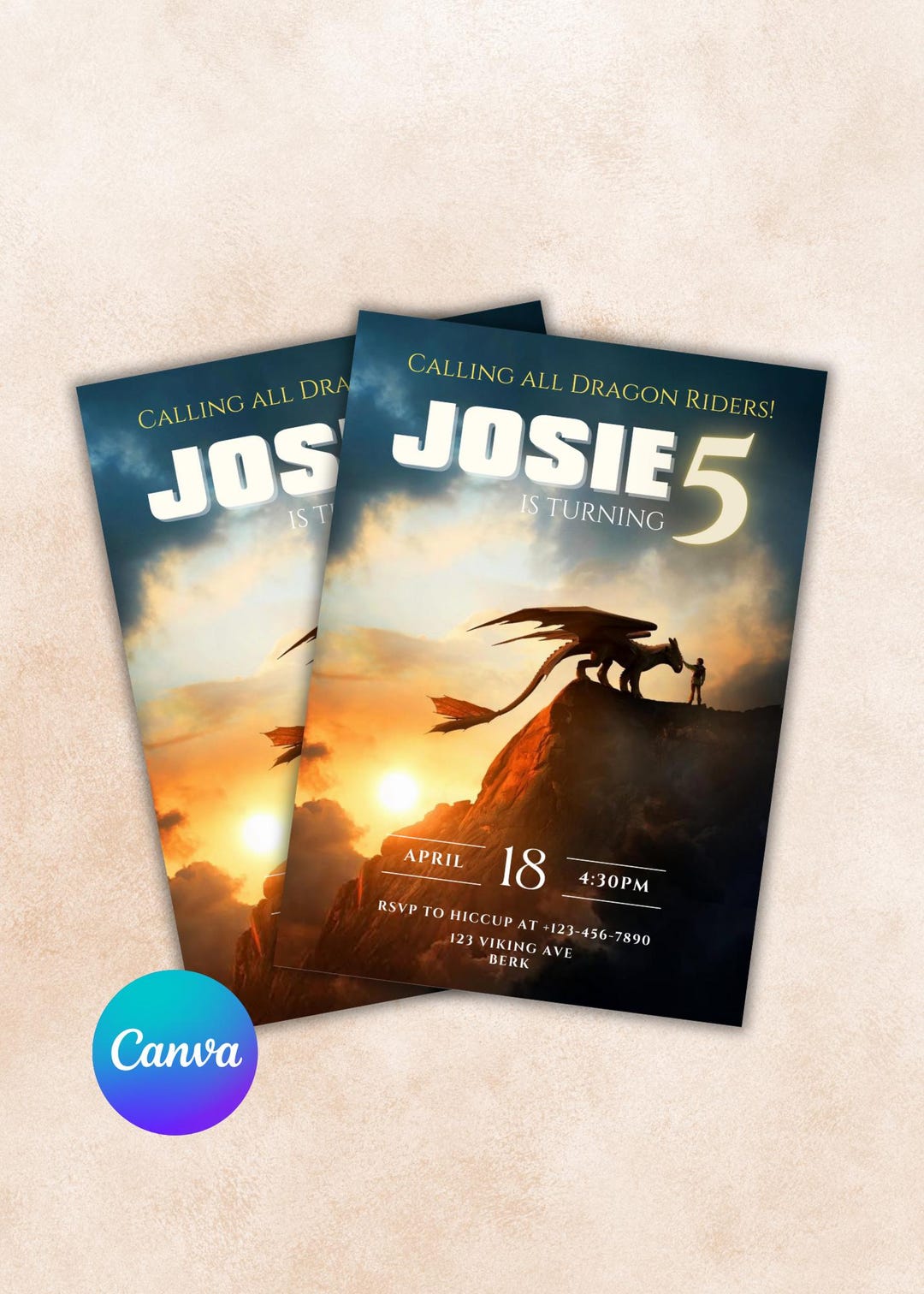 Toothless Birthday Invitation: How to Train Your Dragon, Editable ...