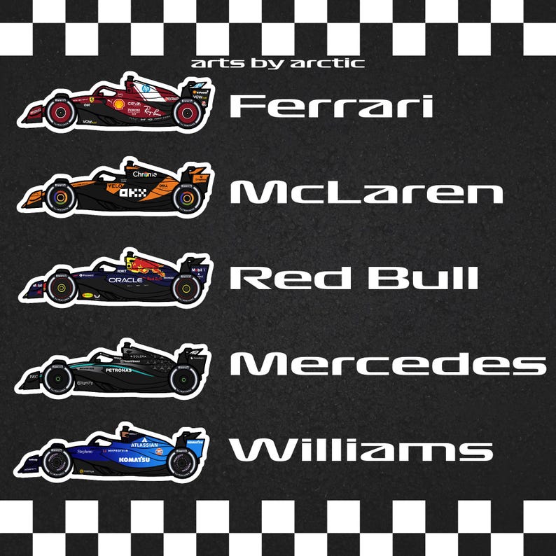 F1 2025 Stickers: Formula 1 Racing Vinyl Decals - Etsy
