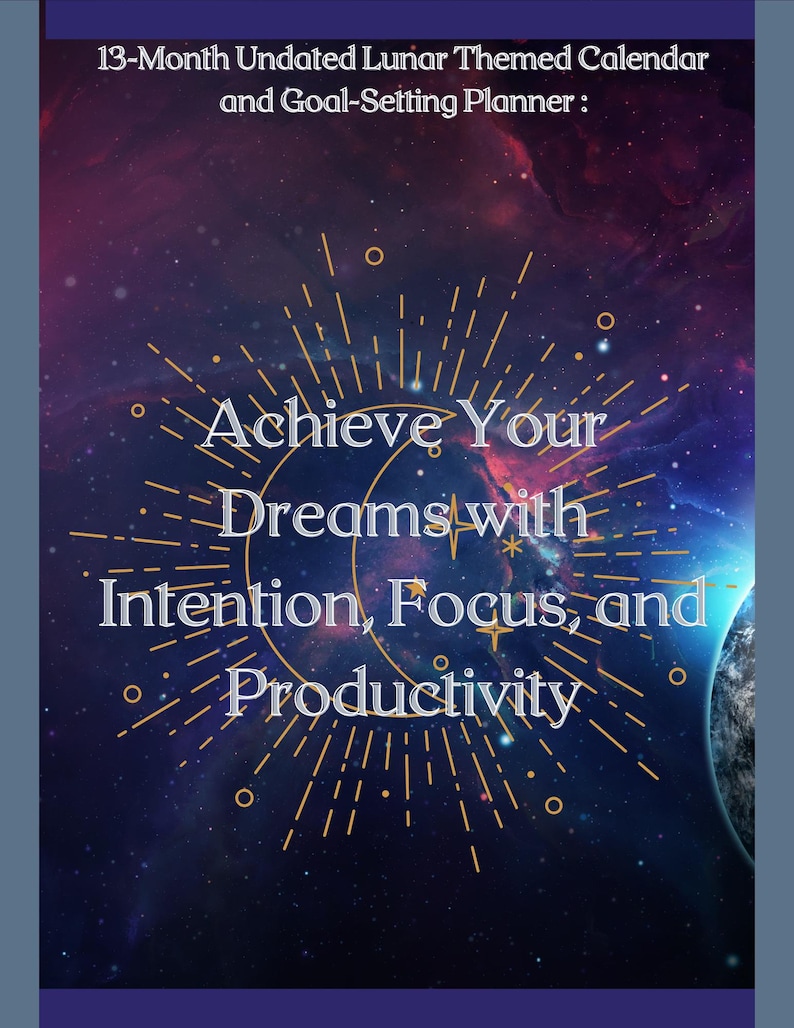 13-month Undated Lunar Themed Calendar and Goal-setting Planner ...