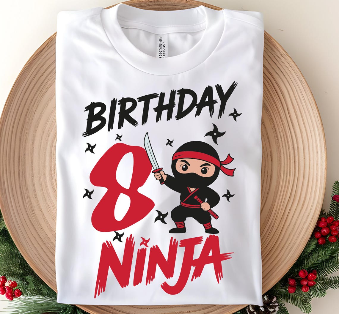 8th Birthday Ninja SVG: Party Sublimation Files (digital Download - Etsy