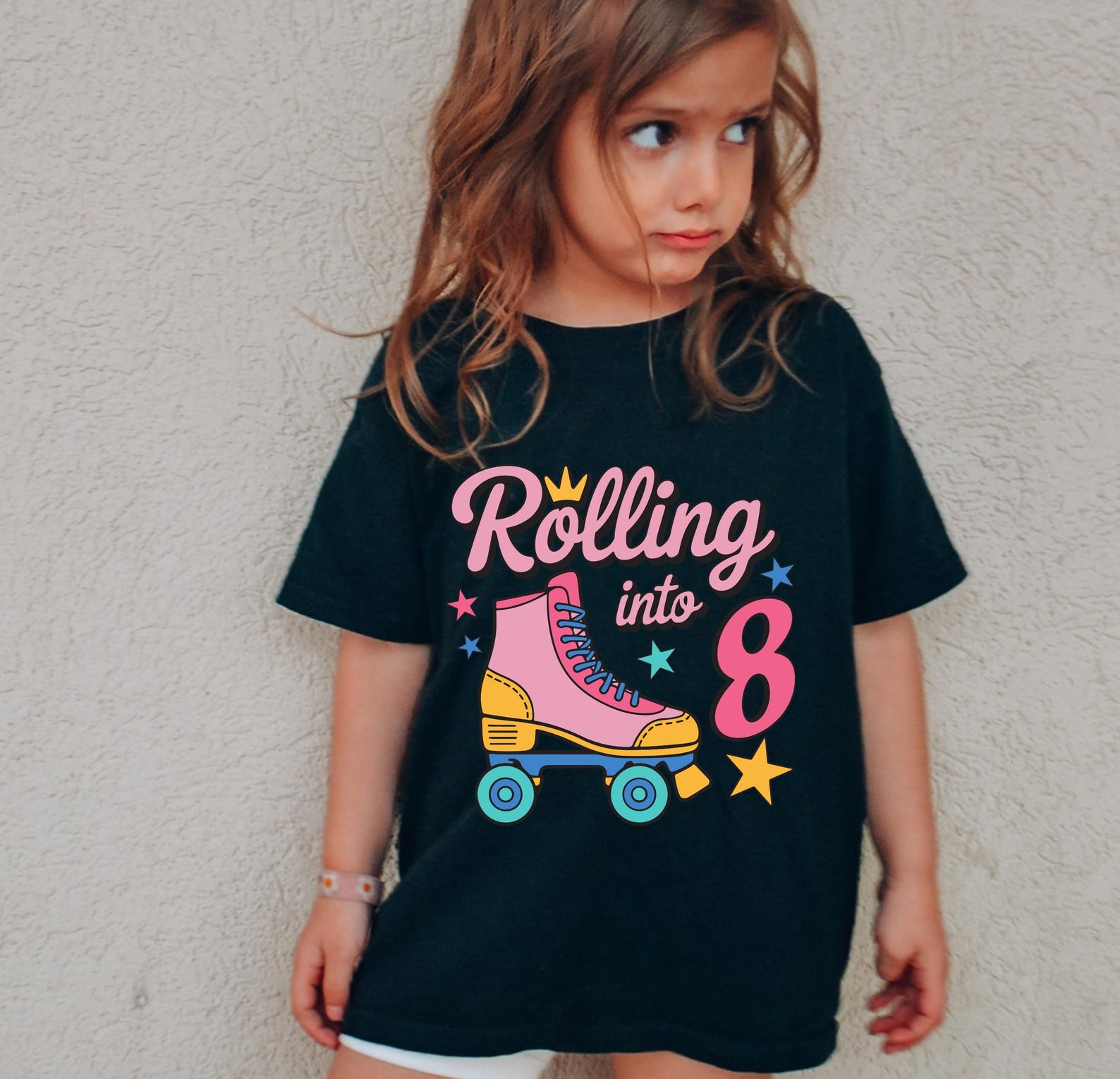 Rolling Into 8 PNG SVG: Princess Roller Skate Birthday Design (digital ...