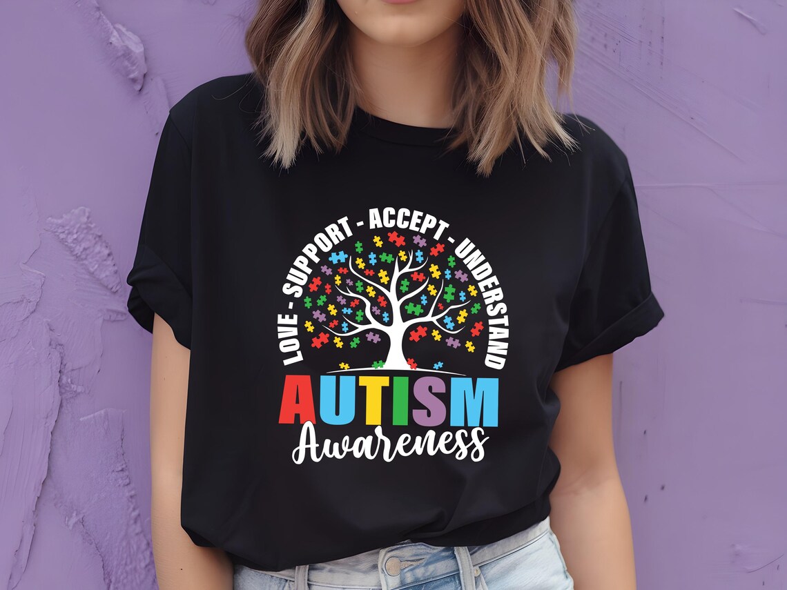 Autism Awareness Tree SVG PNG: Love Support Design (digital Download ...