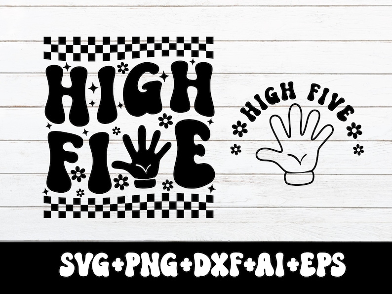 High Five It's My Birthday SVG PNG: 5th Birthday Girl Design (digital ...