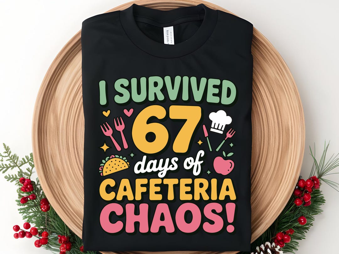 I Survived 67 Days of School Cafeteria Chaos SVG PNG, Funny Six Seven ...