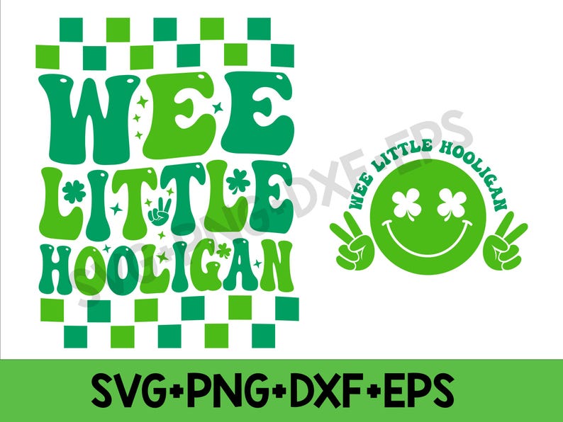Wee Little Hooligan Svg Png,kids St Patrick Day Svg,shamrock Svg,retro ...