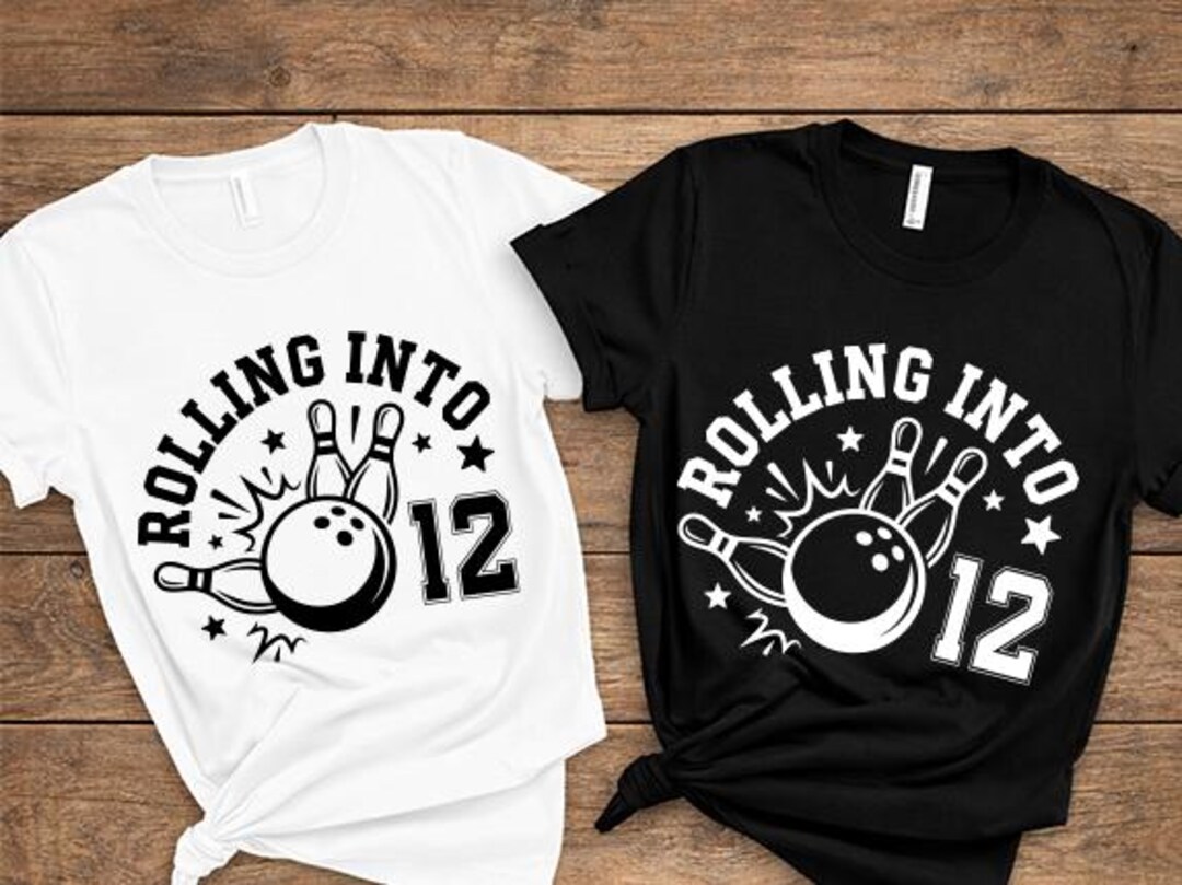 Rolling Into 12 Bowling Birthday Svg Png,rollin' Into 12,retro Bowling ...