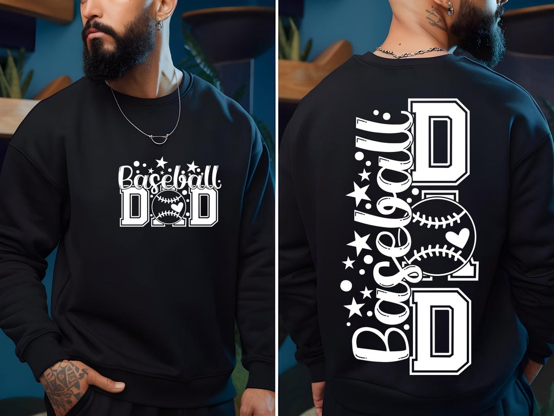 Baseball Dad Svg Png, Front and Back Shirt Design, Baseball Shirt Svg ...