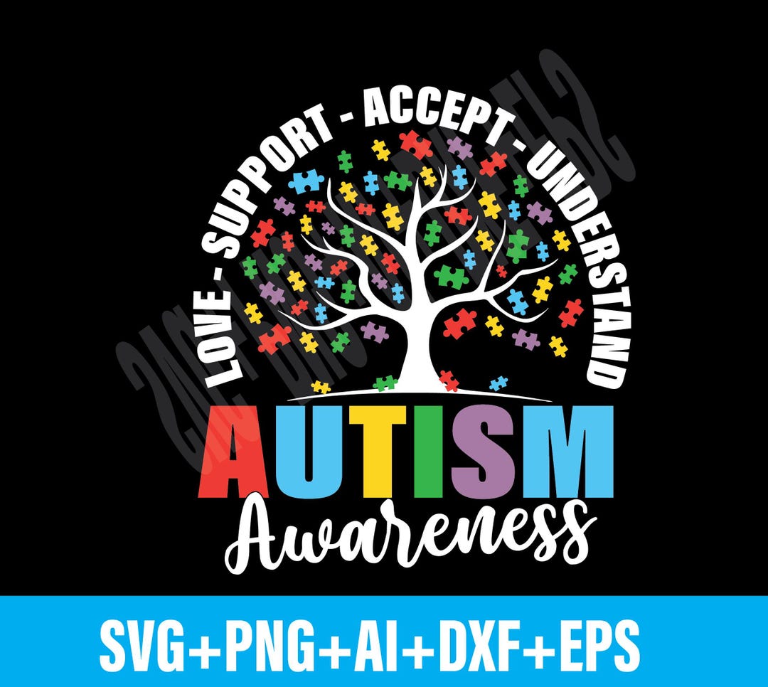Accept Love Understand Png Svg, Tree Autism Svg,autism Awareness Svg,autism Love Svg,autism ...