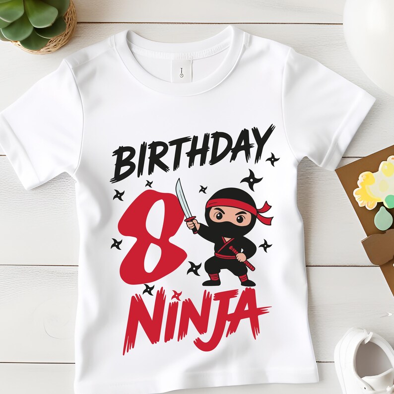 8th Birthday Ninja SVG: Party Sublimation Files (digital Download - Etsy