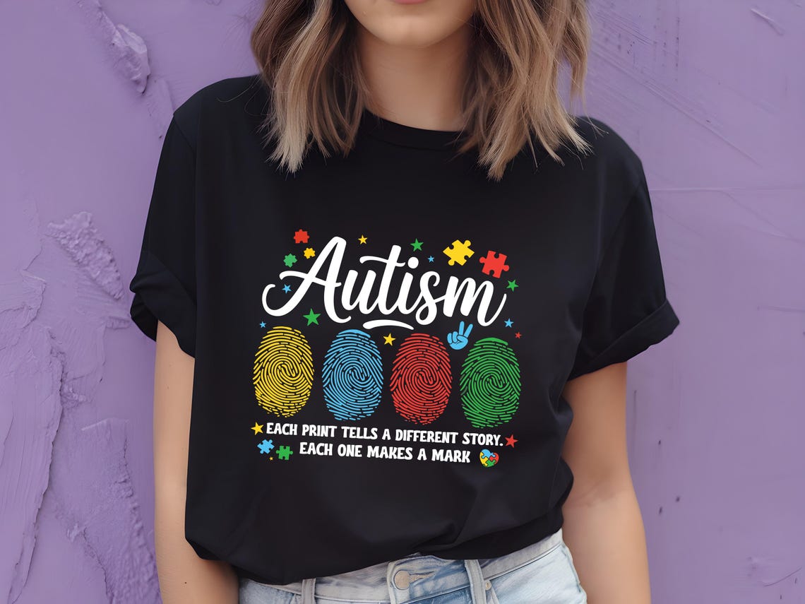 Autism Awareness Fingerprint Design, Neurodiversity Svg Png Ai Eps Dxf ...