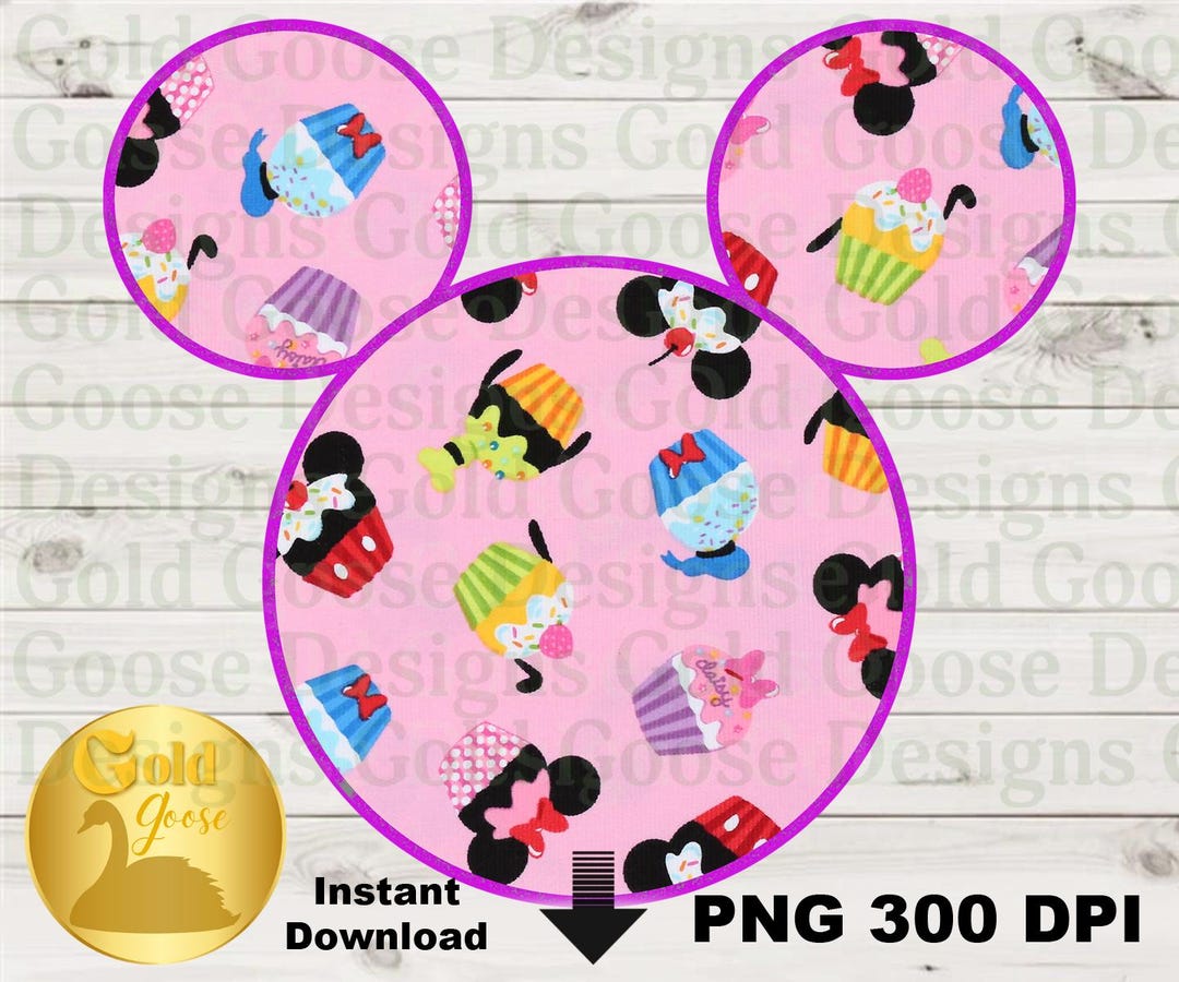 Character Cupcakes, Mickey Minnie Goofy Donald Daisy Pluto Cake Digital ...