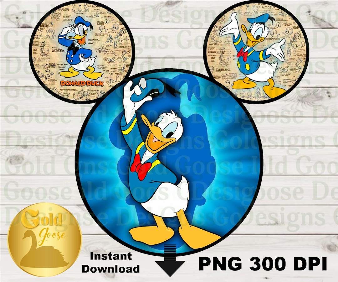 Vintage Donald, Classic Duck, Cute Sailor, Map, Burst, Blue, Digital ...