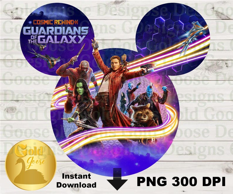 2 Neon Guardian Inspired Galaxy Hero Digital Download, Groot Gamora ...