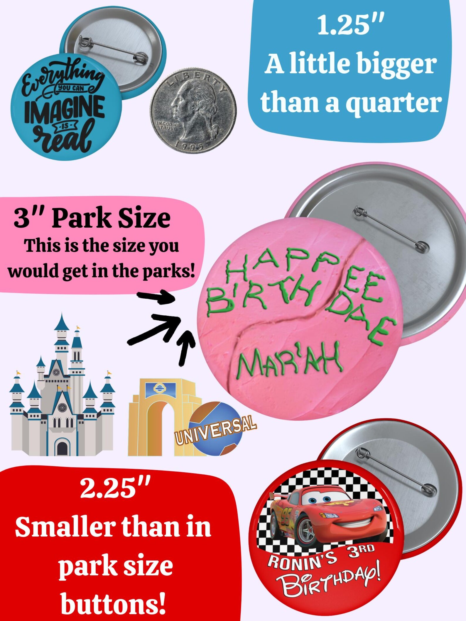 Customizable Buttons, First Trip, Best Day Ever, Family Vacation ...