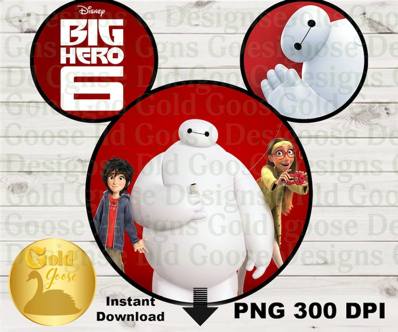 Big Hero Inspired Baymax Red and White Mickey Ears, Hiro Honey Lemon ...