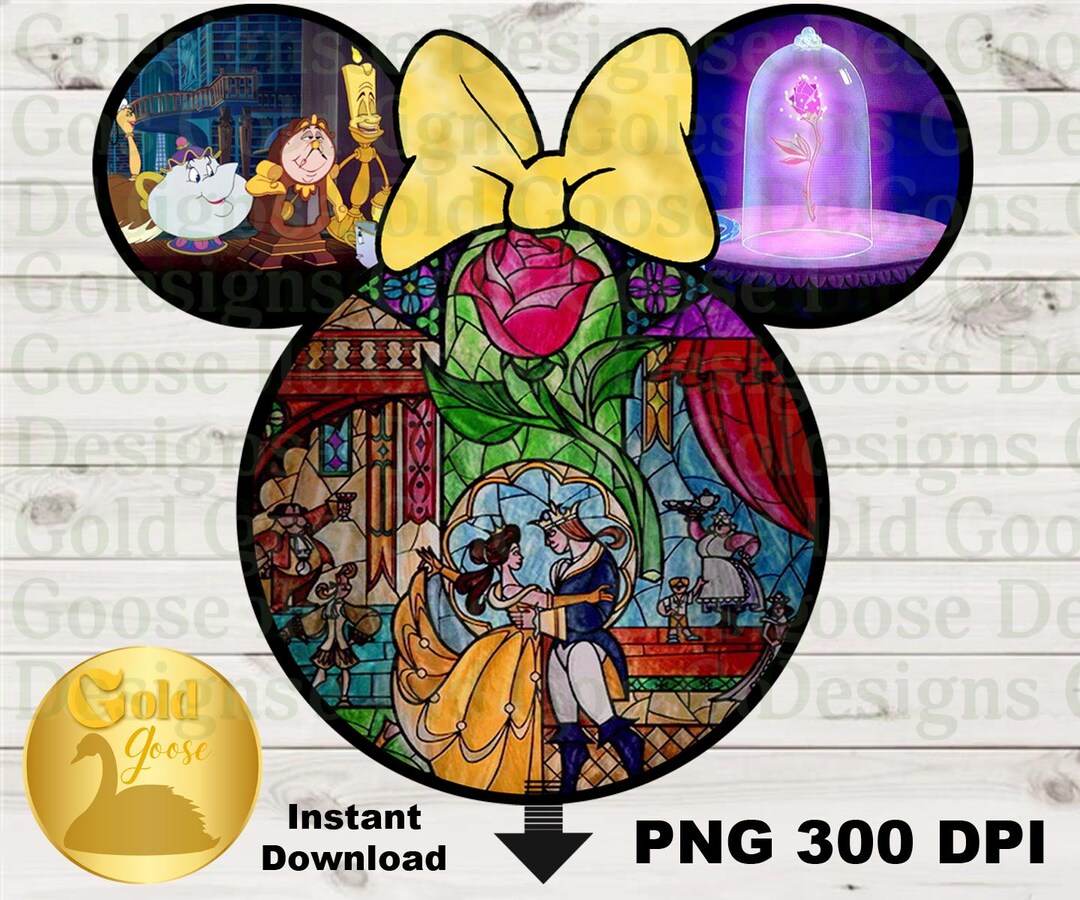 Princess Inspired Mickey Ears, Belle, Beast, Cogsworth Lumiere Mrs ...