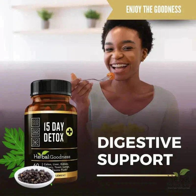 The 15 Day Detox - Capsules 60|600mg - Supports Healthy Colon & Kidney ...