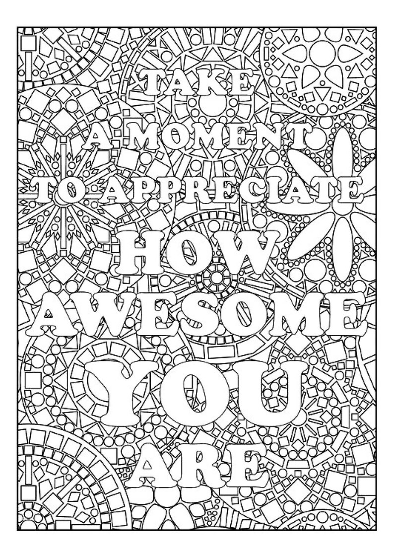Inspirational Quotes Doodle Book: Fun and Stress-free Coloring - Etsy
