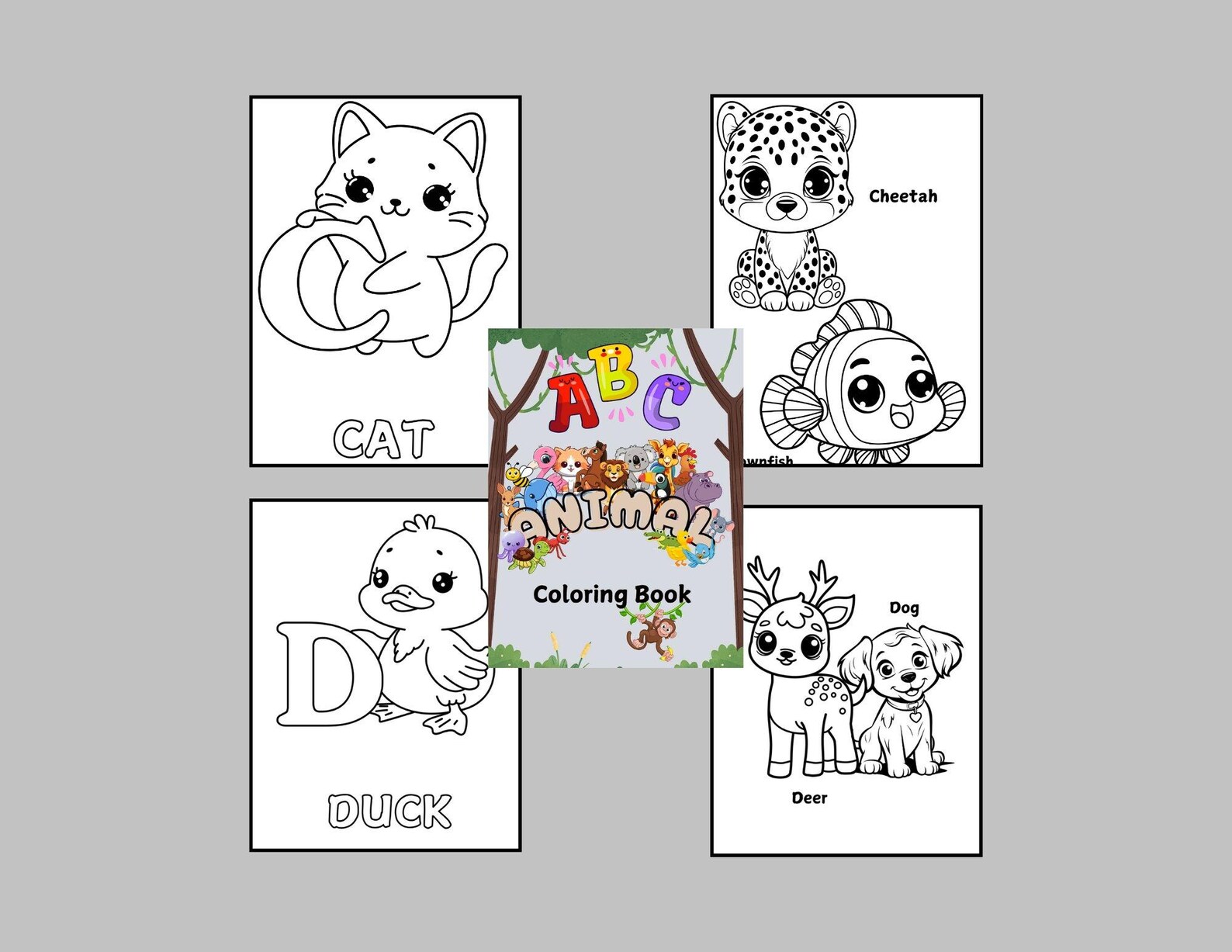 ABC Animal Coloring Book, 50 Printable Alphabet Animal Coloring Pages ...