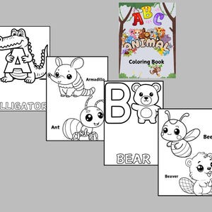 ABC Animal Coloring Book, 50 Printable Alphabet Animal Coloring Pages ...