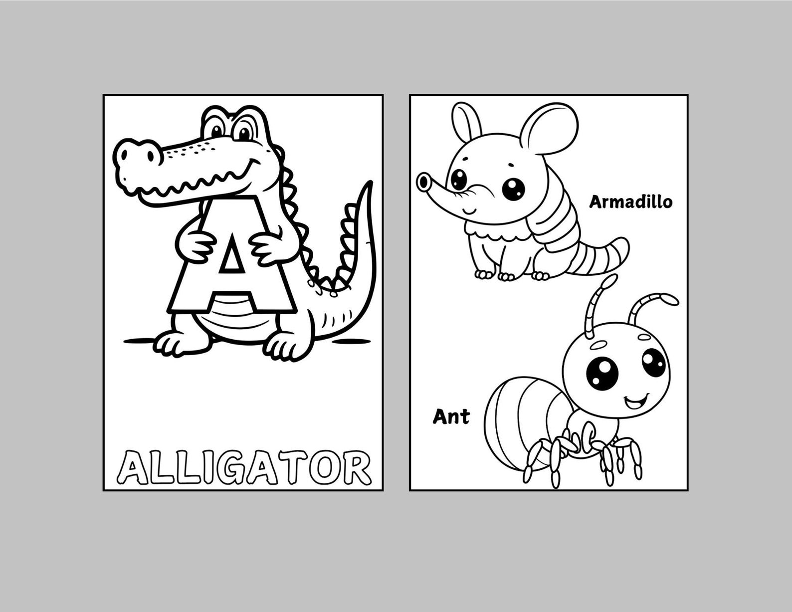ABC Animal Coloring Book, 50 Printable Alphabet Animal Coloring Pages ...