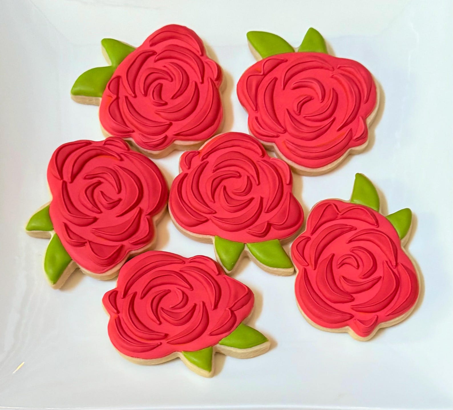 Rose Sugar Cookies, Floral Sugar Cookies, Made With Royal Icing, Baked ...