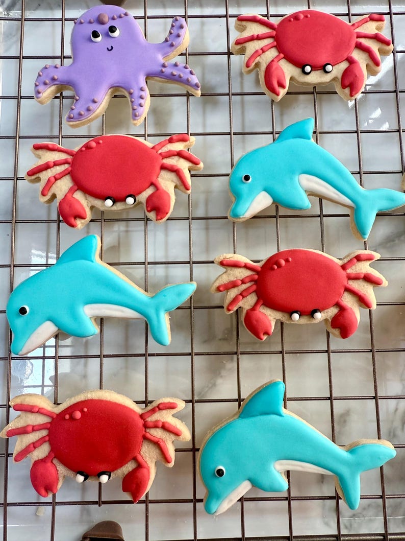Ocean Theme Birthday Sugar Cookies, Made to Order - Etsy