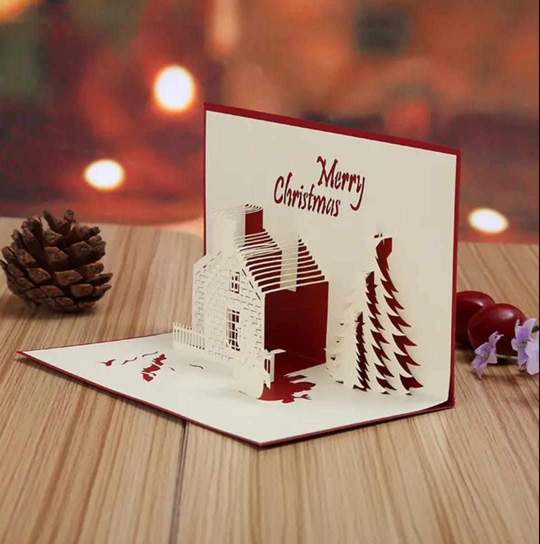 3D Pop up Christmas Greeting Cards, Assortment - Etsy