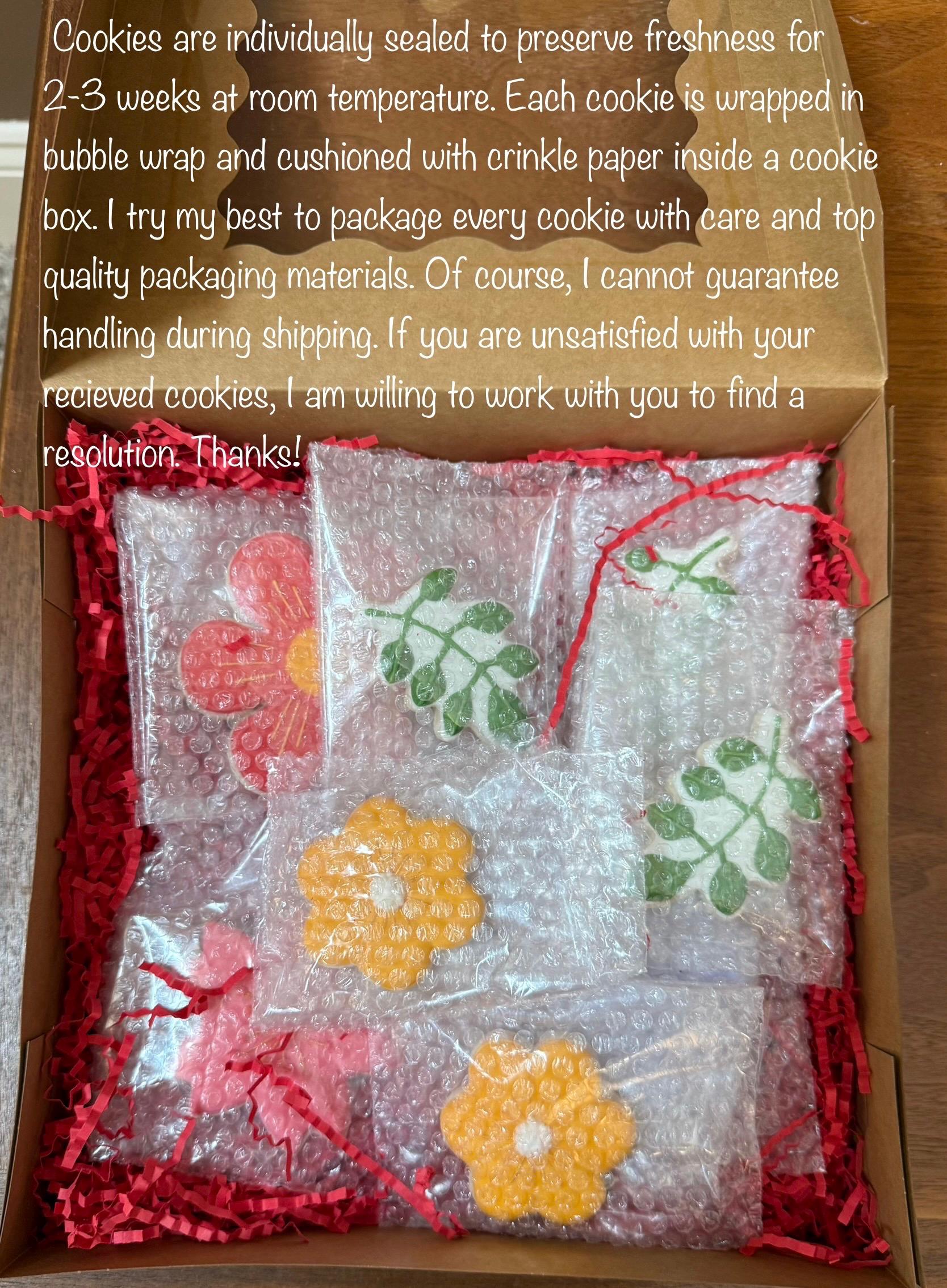 Lily Flower Sugar Cookies Gift Set, Floral Sugar Cookies, One Dozen (12 ...