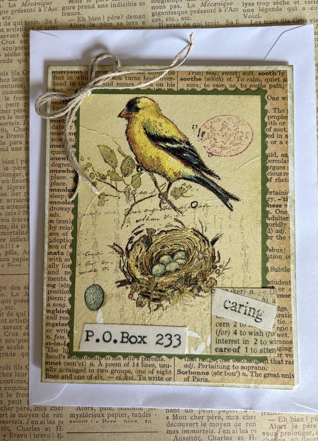 NEW Handmade Mixed Media Cheer up Card Featuring Bird and Nest Image - Etsy