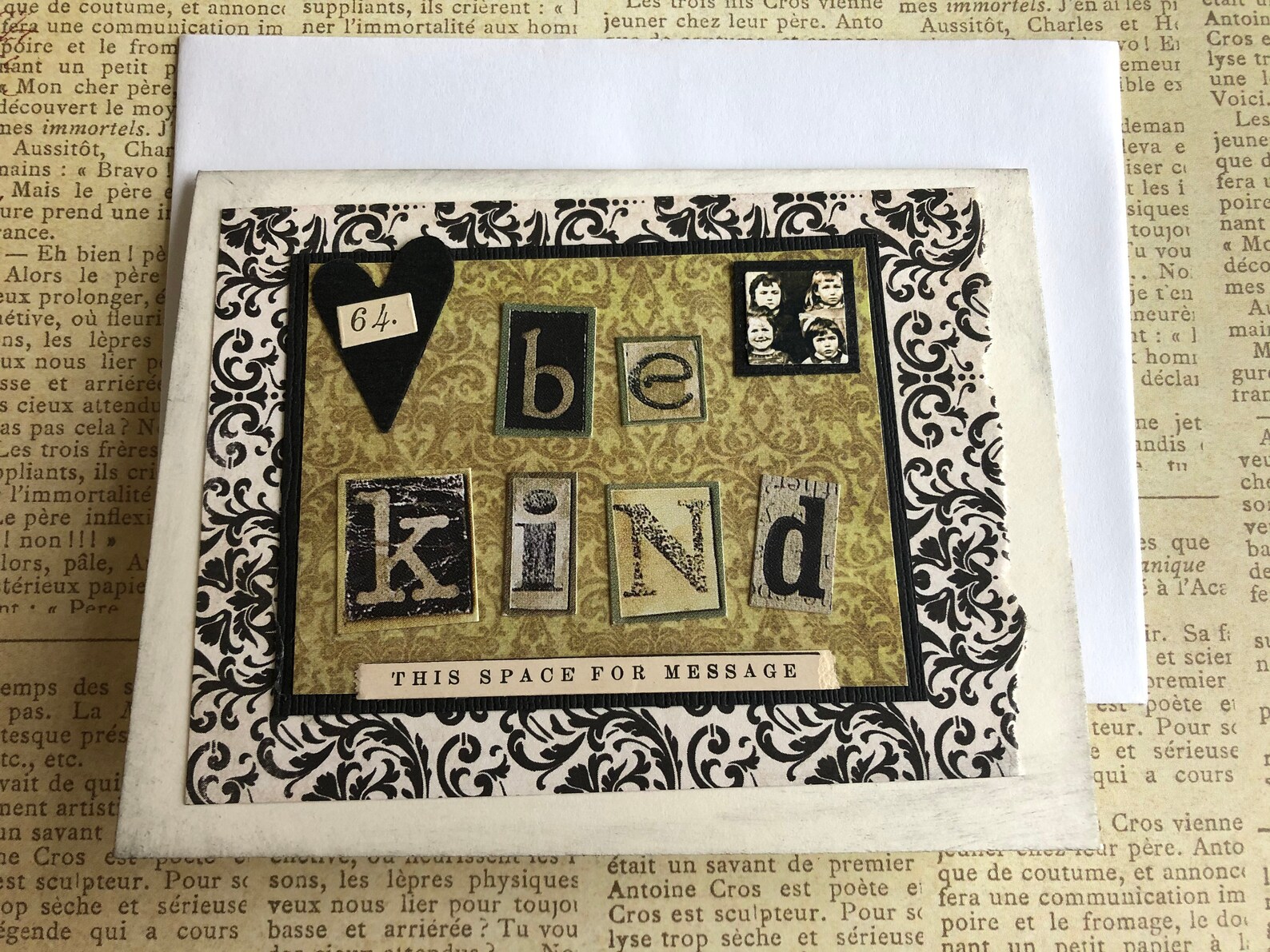 NEW Handmade Card With Be Kind Theme - Etsy