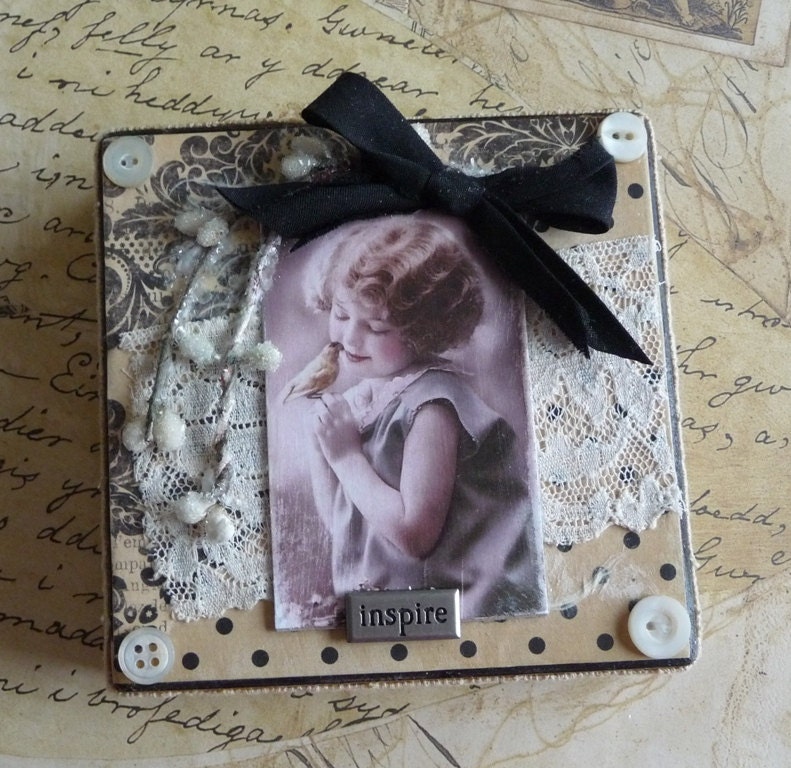 Inspire Vintage Collage Footed Decorative Box - Etsy