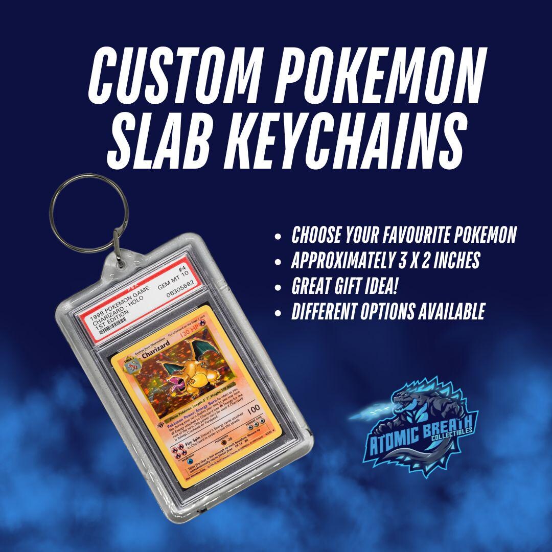 Pokemon Custom Graded Slab Keychains - Etsy