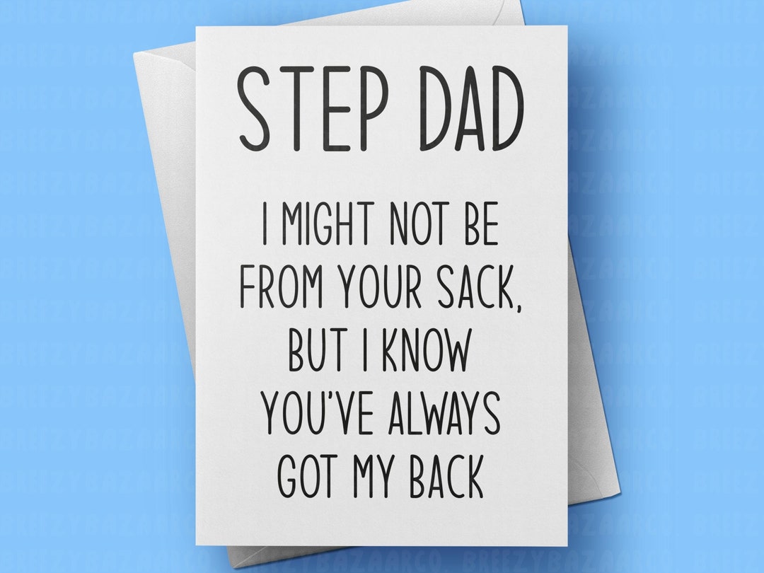 Rude Step Dad Birthday Card - Funny Step Dad Birthday Card, Step Dad ...