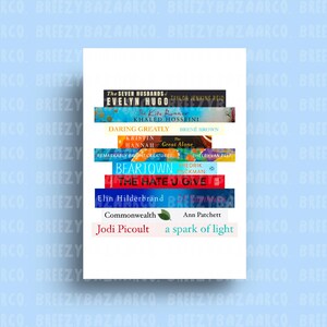 Custom Book Stack Print - Personalised Book Spine Print, Custom Book ...