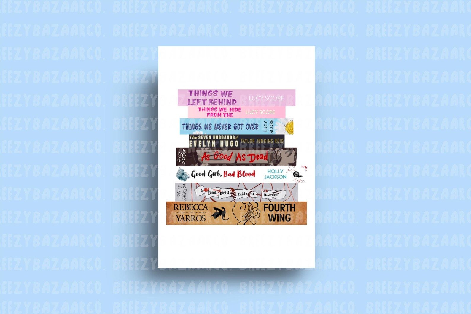 Custom Book Stack Print - Personalised Book Spine Print, Custom Book ...