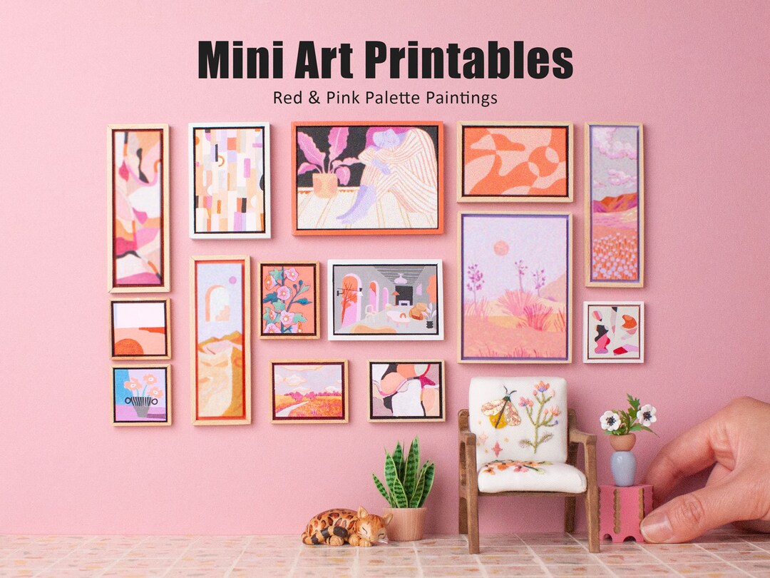 Mini Wall Art Prints PDF Printable Download for Miniature - Etsy