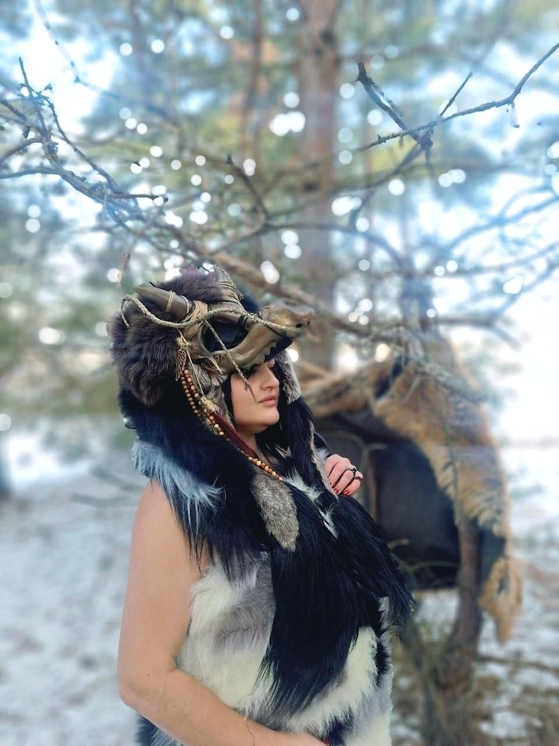 Wicker Man Skull Headdress Gaelic Festival Samhain Pagan Ritual Horn ...