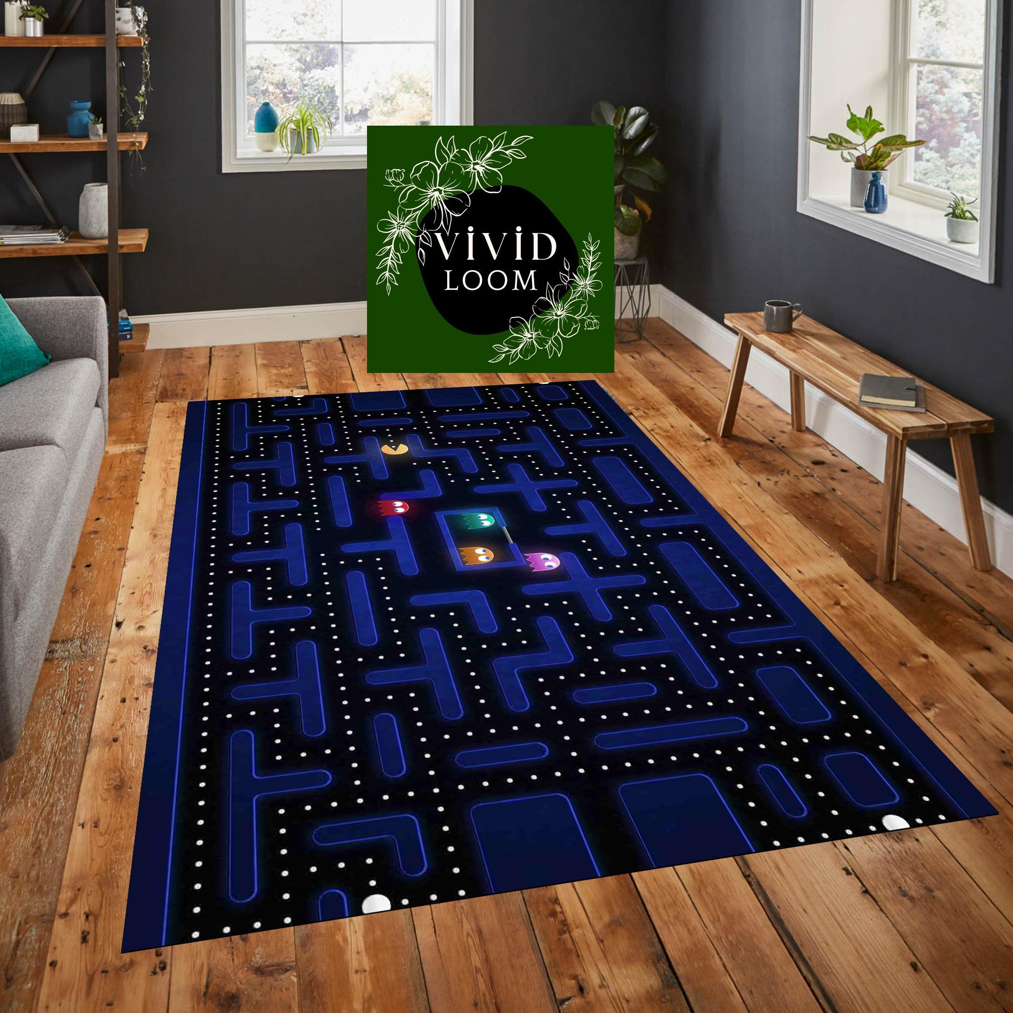 Pac-man Rug, Retro Gaming Area Rug, Classic Arcade Vibes, Unique Home ...