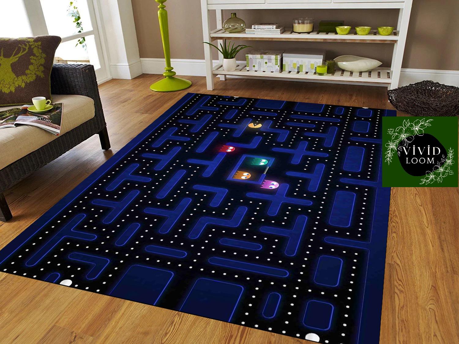 Pac-man Rug, Retro Gaming Area Rug, Classic Arcade Vibes, Unique Home ...