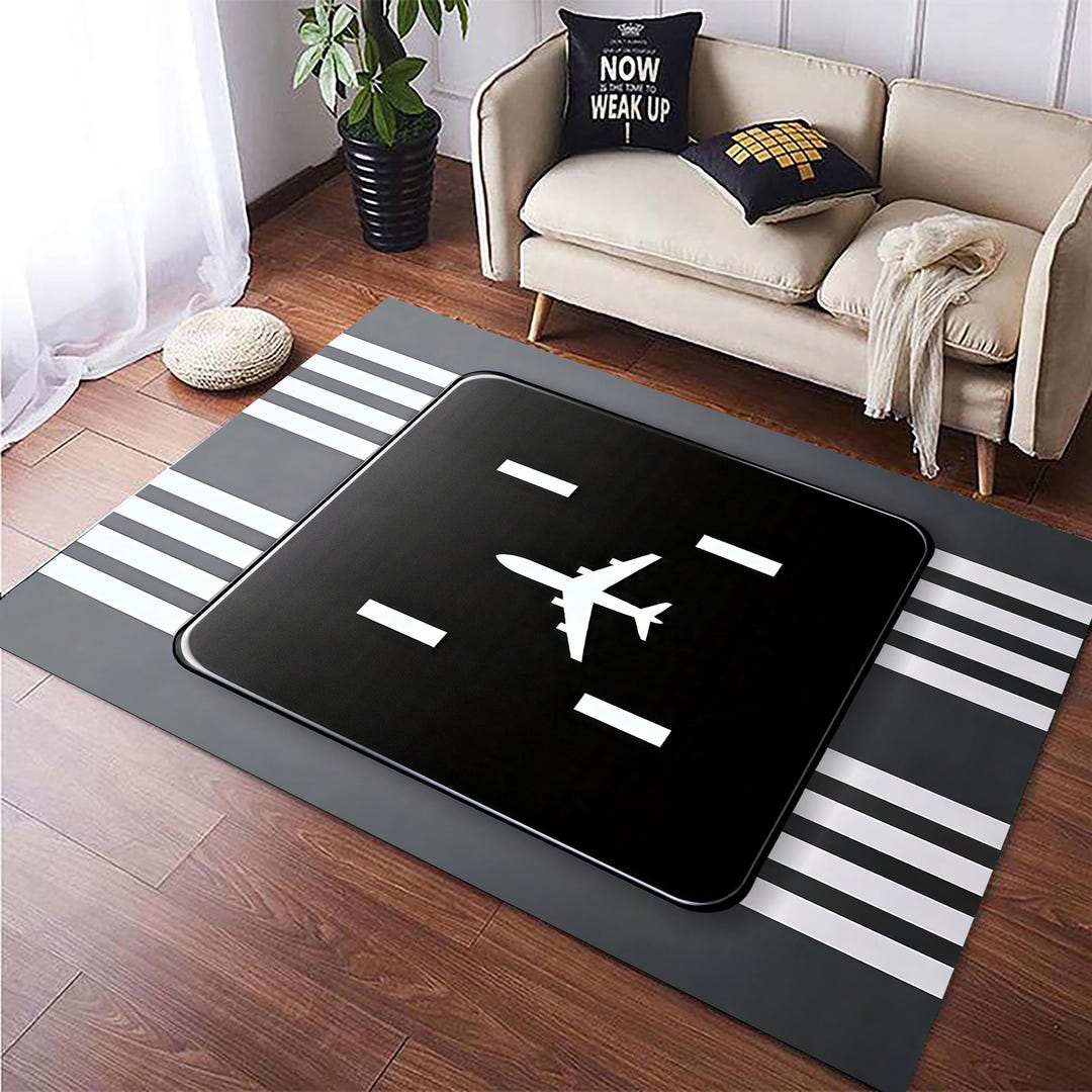 Runway Play Mat, Aviation Rug for Kids, Airport-themed Decor, Plane ...